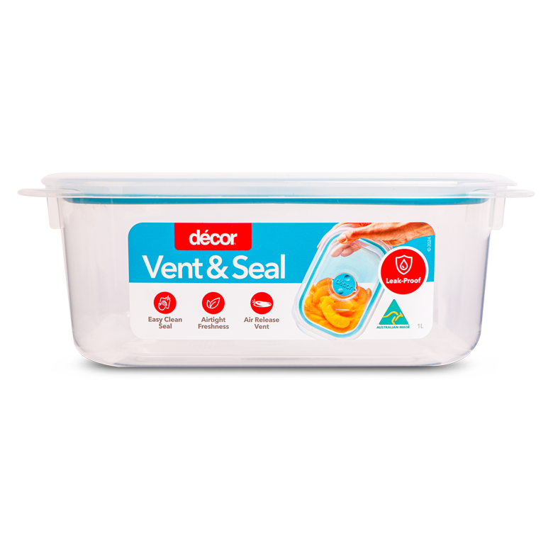 Vent & Seal Glass Container, Oblong, 1L | Décor Australia – Décor Australia