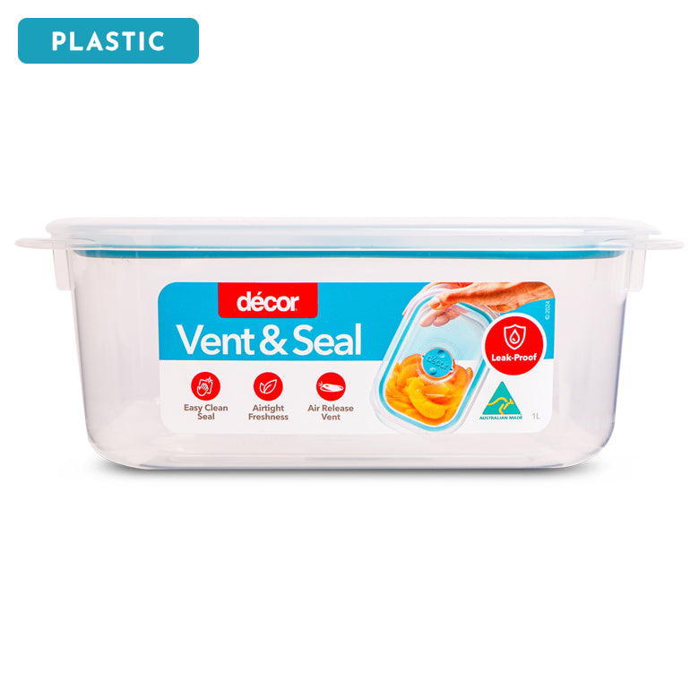 Vent & Seal Glass Container, Oblong, 1L | Décor Australia – Décor Australia