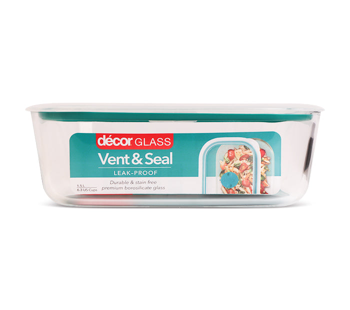 Vent & Seal Glass Container, Oblong, 1.5L | Décor Australia – Décor ...