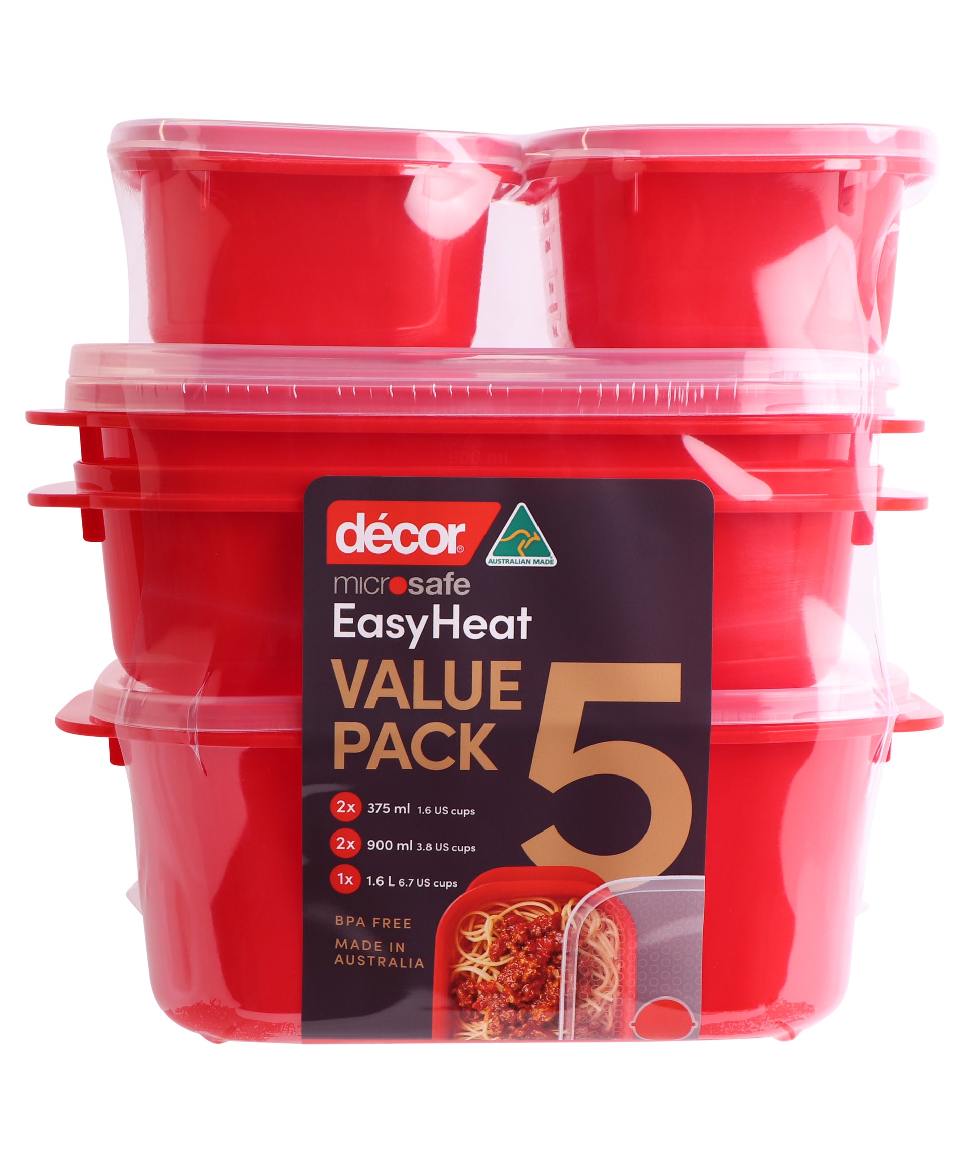 Value Pack 5 Piece - Microwave Container Set | Décor Australia – Décor ...