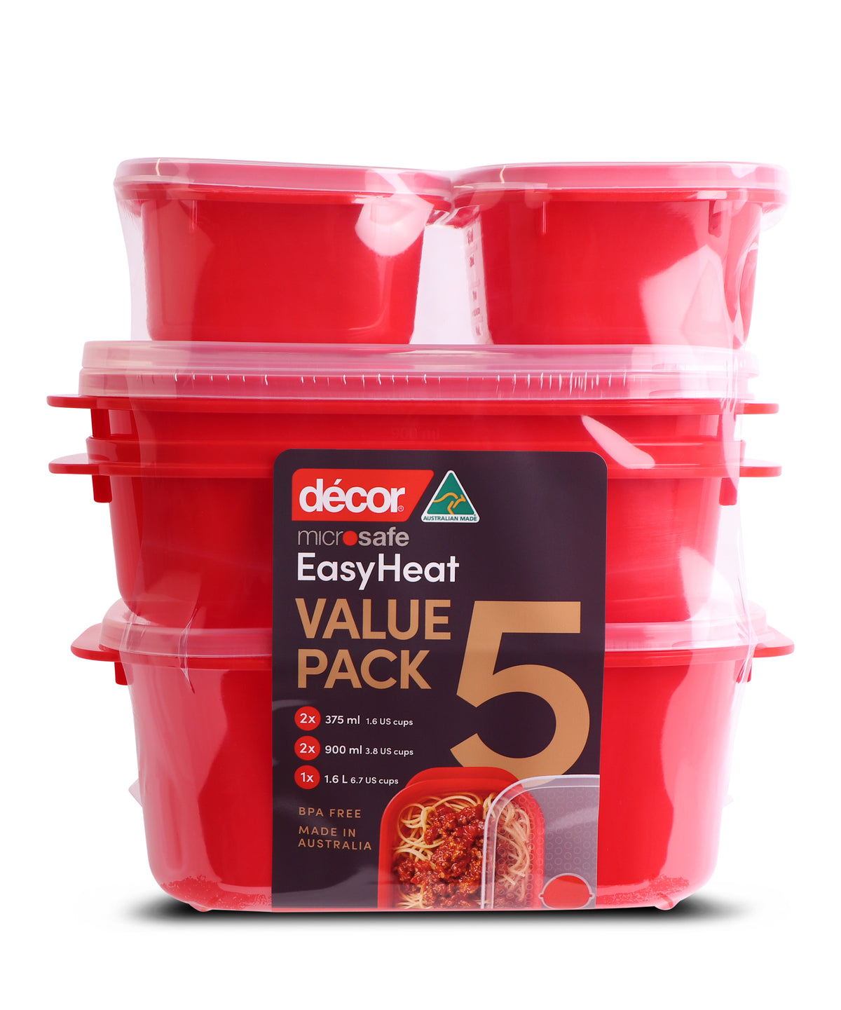 Value Pack 5 Piece - Microwave Container Set | Décor Australia – Décor ...